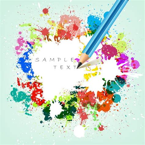 수채화 연필 배경 그리기 Ai Eps Uidownload