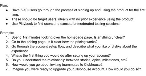 Onboarding Usability Testing Script For Clubhouse