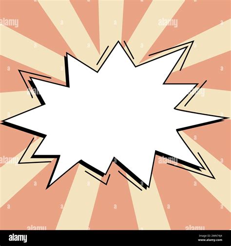 Blank Speech Bubble With Copy Space Over Color Background Design Empty Template In Explosion