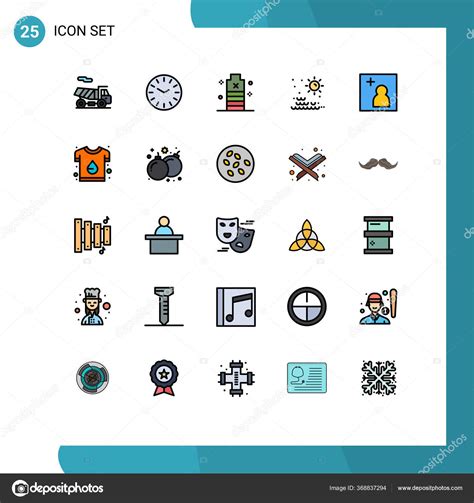 Thematic Vector Filled Line Flat Colors Editable Symbols Picture Camera Stock Vector By ©flatart