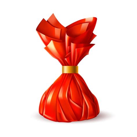 Trufas De Chocolate De Vector En Envoltura Roja Vector Premium
