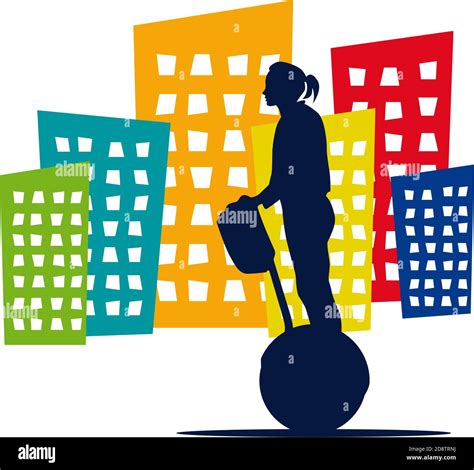 Vector Self Balancing Scooter In City Illustration Stock Vector Image