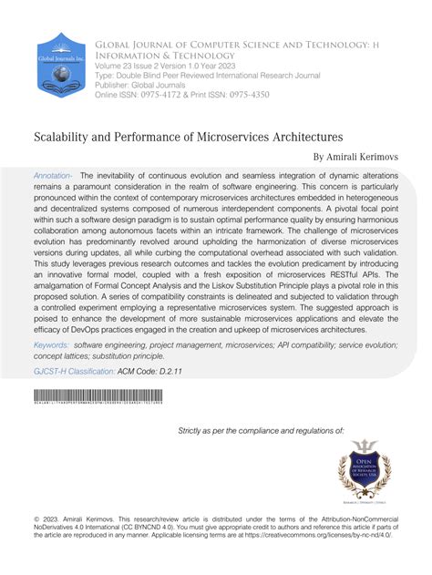 Pdf Scalability And Performance Of Microservices Architectures