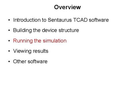 Introduction To Sentaurus TCAD David Pennicard University Of