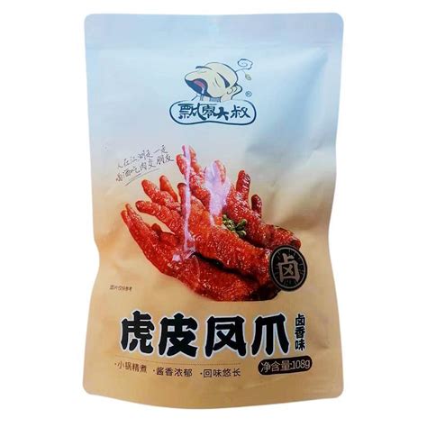 飘零大叔虎皮凤爪卤香味108克袋鸡爪即食休闲零食网红虎窝淘