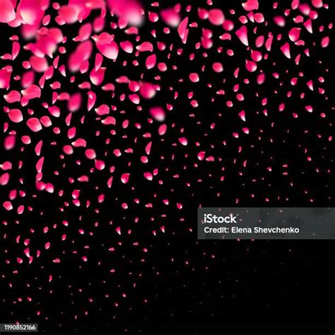 분홍색 떨어지는 꽃잎 바람 사쿠라 또는 장미 꽃 파스텔 텍스처 배경 0명에 대한 스톡 벡터 아트 및 기타 이미지 0명 3차원 형태 개념 Istock