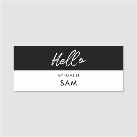 Modern Hello My Name Is Name Tag Zazzle Name Tags Hello My Name Is Names