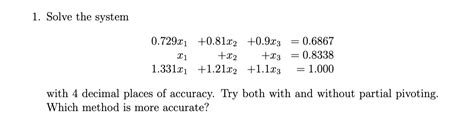 Solved Solve The System Chegg