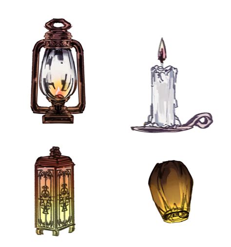 동서양 조명 선화채색본 4종 Set 등잔등불촛불풍등 픽셀플러스
