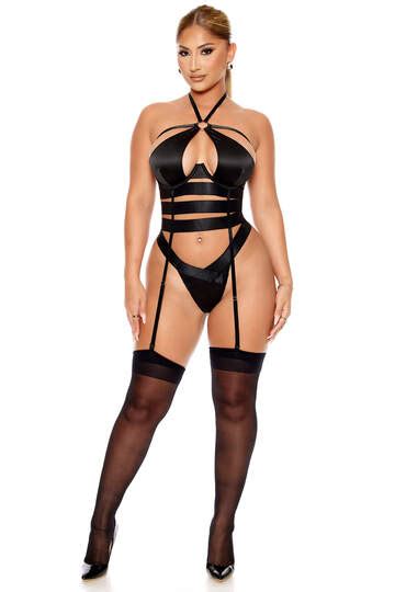 Soft Life Satin Strappy Bustier Set By Forplay