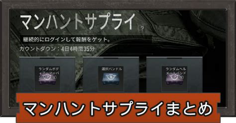 【アリーナブレイクアウト】マンハントサプライまとめ【アリブレ】 ゲームウィズ