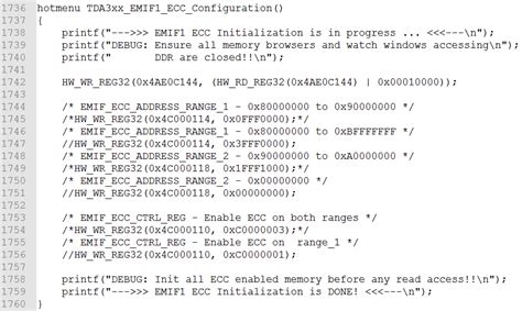 RTOS TDA3 TDA3 EMIF1 ECC CONFIGURATION Problem Processors Forum Processors TI E2E