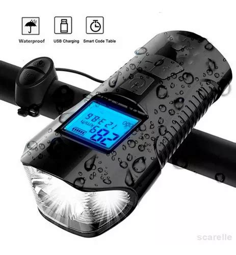 Lanterna Farol Led Bike Recarregável C Buzina E Velocimetro MercadoLivre