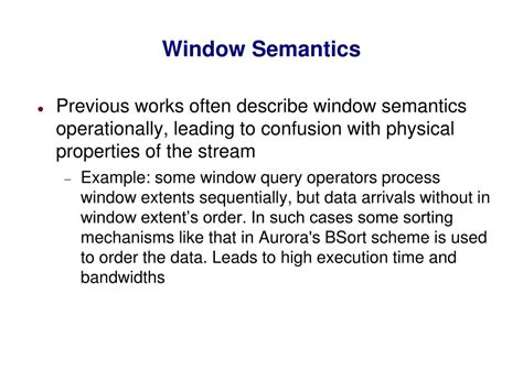 Ppt Semantics And Evaluation Techniques For Window Aggregates In Data
