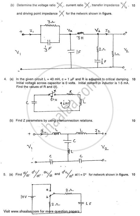 Electrical Network Analysis And Synthesis 2010 2011 Be Instrumentation