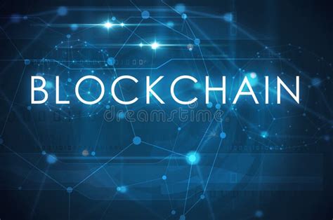 Blockchain Text On Blue Background Stock Illustration Illustration Of Futuristic Tech 105122837