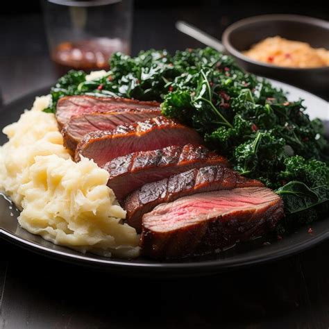 Premium Ai Image Mouthwatering Steak And Mashed Potatoes For Dinner