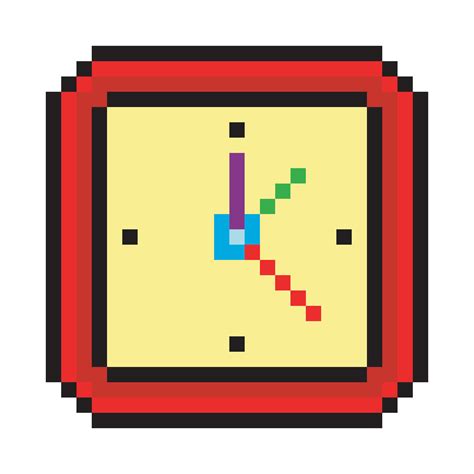 Wall Clock In Pixel Art Style 45965872 Vector Art At Vecteezy