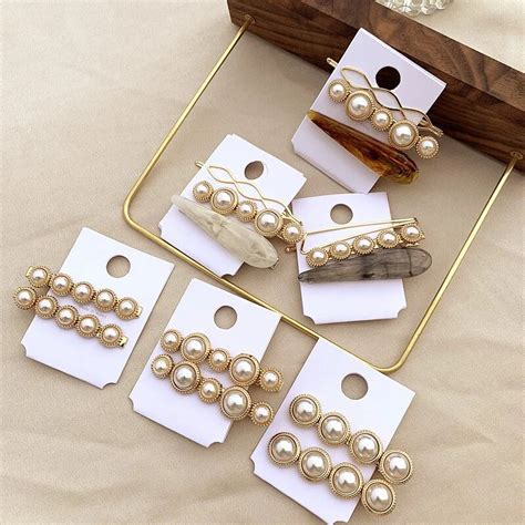 Vintage Sweet Pearl Clips Set Women Lady Hair Clip Pin Clamp