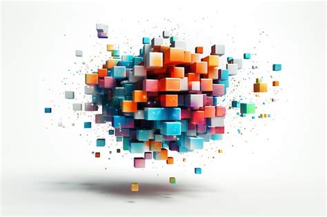 Premium Ai Image Abstract 3d Rendering Of Colorful Cubes Technology