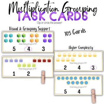 Multiplication Grouping Task Cards Math Centers By Differentiated