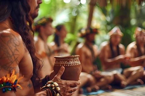 Shaman Holding Ayahuasca Drink At A Ceremony In A Costa Rica Yoga