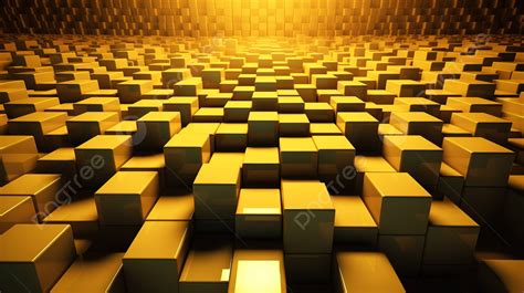 monochrome square set a 3d illustration of yellow cubes aligned in rows