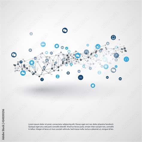 Internet Of Things Cloud Computing Design Concept With Icons Digital Network Connections