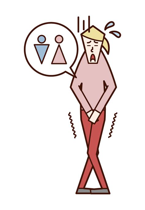 오줌을 느끼는 사람여성의 일러스트 무료 일러스트 소재집 Kukukeke