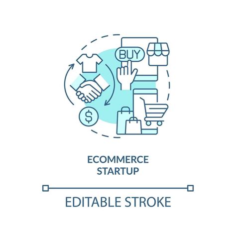 Ecommerce Startup Turquoise Concept Icon Online Retail Best