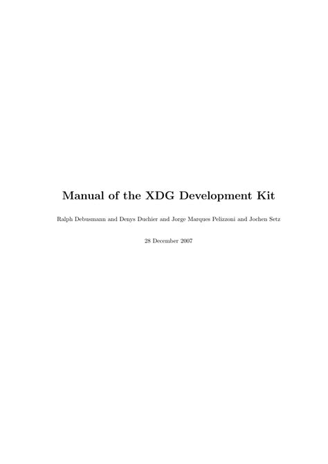 Pdf Manual Of The Xdg Development Kit
