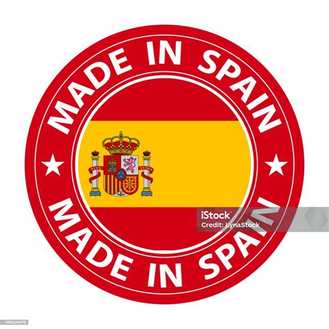 스페인 배지 벡터에서 제작되었습니다 별과 국기가있는 스티커 흰색 배경에 고립 된 표지판 만들기에 대한 스톡 벡터 아트 및 기타 이미지 Istock