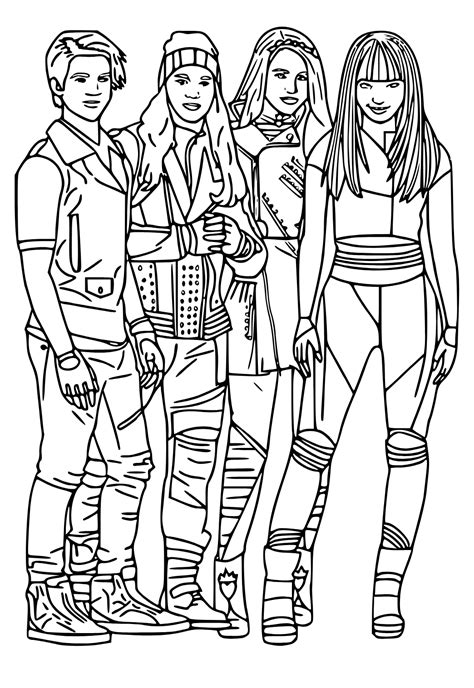 Dibujos Para Colorear De Los Descendientes 2 De Disney 17 Ideas De
