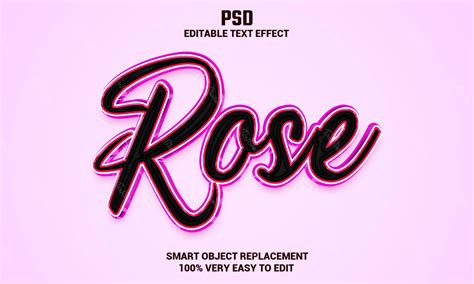 Rose Text Effect Photoshop Premium Psd File