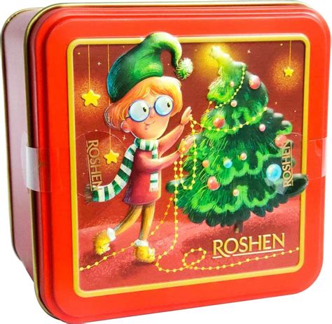 Roshen Новогодишна мозайка в метална кутия 198 гр Продуктови Категории Шоколади Магазин за
