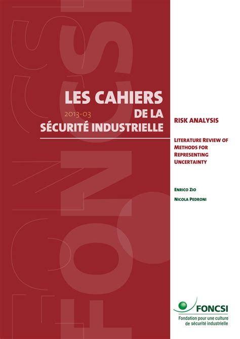 Pdf Literature Review Of Methods For Representing Uncertainty