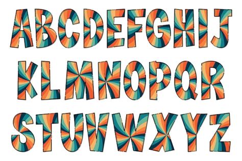 Premium Vector Adorable Handcrafted Groovy Hippie Font Set