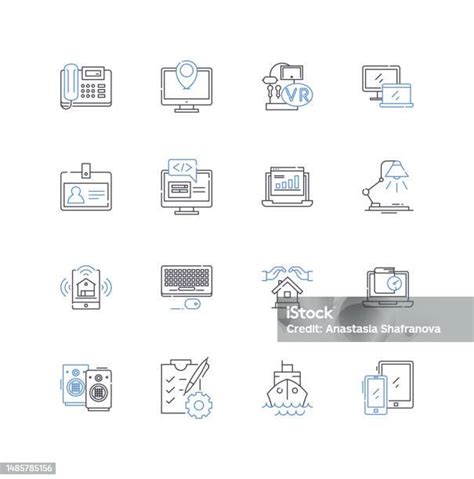 Software Industry Line Icons Collection Programming Development Coding Applications Tools