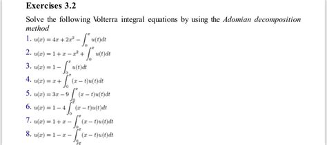 Solved Exercises 3 2 Solve The Following Volterra Integral