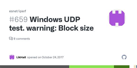 Windows Udp Test Warning Block Size · Issue 659 · Esnetiperf · Github