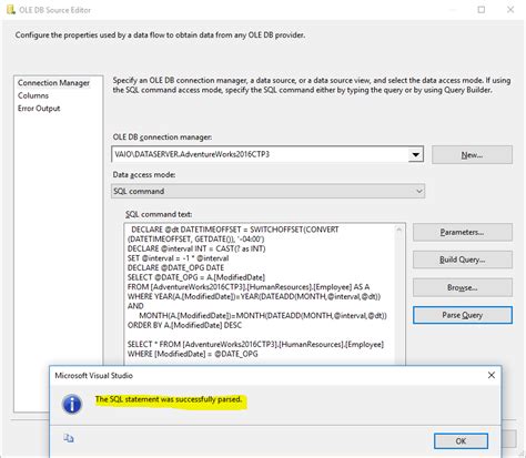 sql ssis variable in data flow task used incorrectly stack overflow