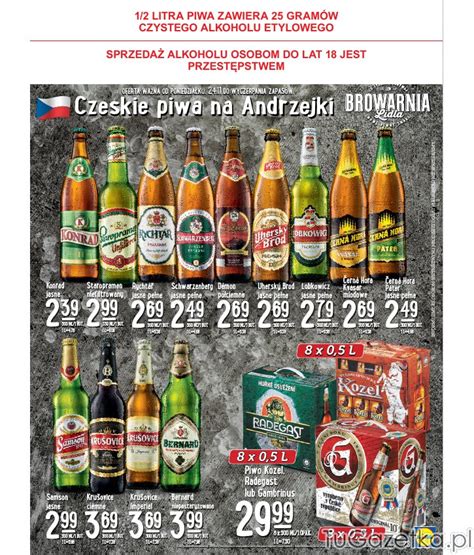 Czeskie piwa na Andrzejki Lidl Artykuły spożywcze tuGAZETKA pl