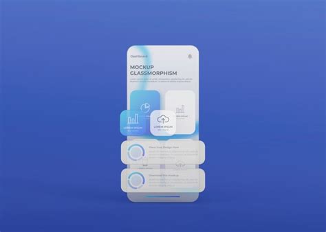 premium psd smartphone interface buttons in glassmorphism style