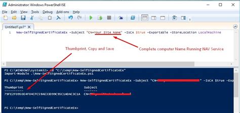 Microsoft Dynamics NAV 2017 Create An SSL Certificate