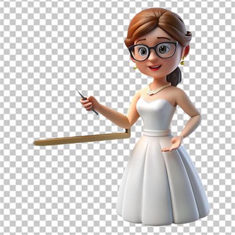 A Beautiful Teacher Girl On White Background Premium Ai Generated Psd
