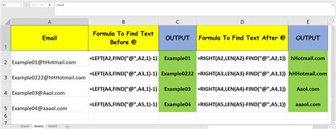 extract text using left right find and len function in excel