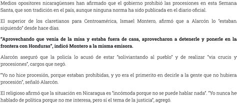 Expulsó Gobierno De Nicaragua A Sacerdote Panameño Por Organizar Una