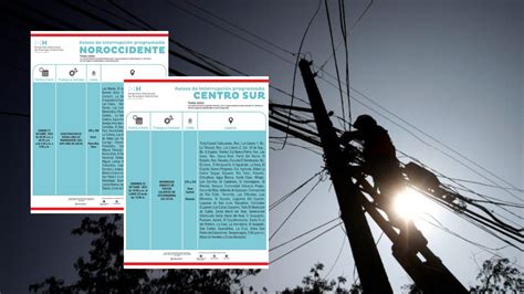 Cortes de energía programados para mañana domingo 22 de octubre estas