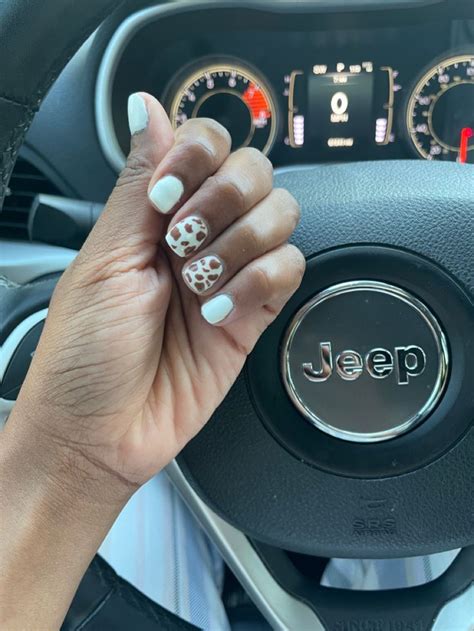 Trendy Cow Print Gel Nails