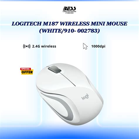 Logitech M187 Wireless Mini Mouse Whiteblackpalace Bluebright Red
